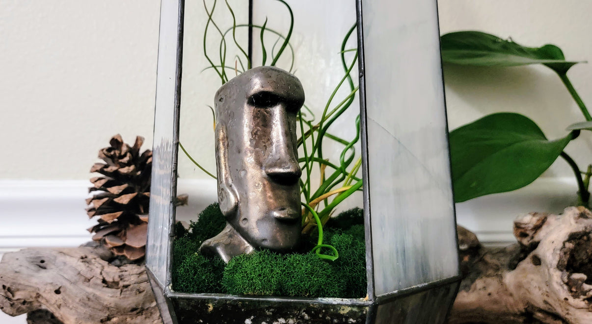 Easter Island Stone Moai Watering Spike - High Quality Ceramic ...