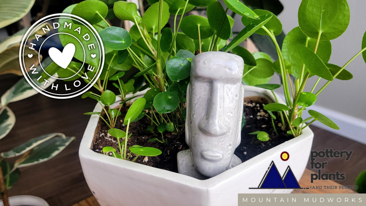 Easter Island Stone Moai Watering Spike - High Quality Ceramic ...