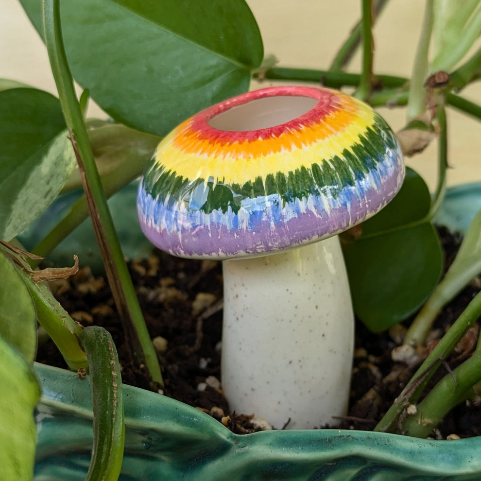 Medium Mushroom Watering Spike / Ceramic Plant Tender – Mountain Mudworks
