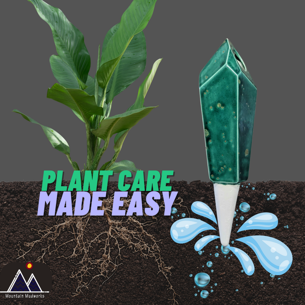 Tall Crystal Plant Watering Spike - Premium Ceramic - Unique Handmade ...